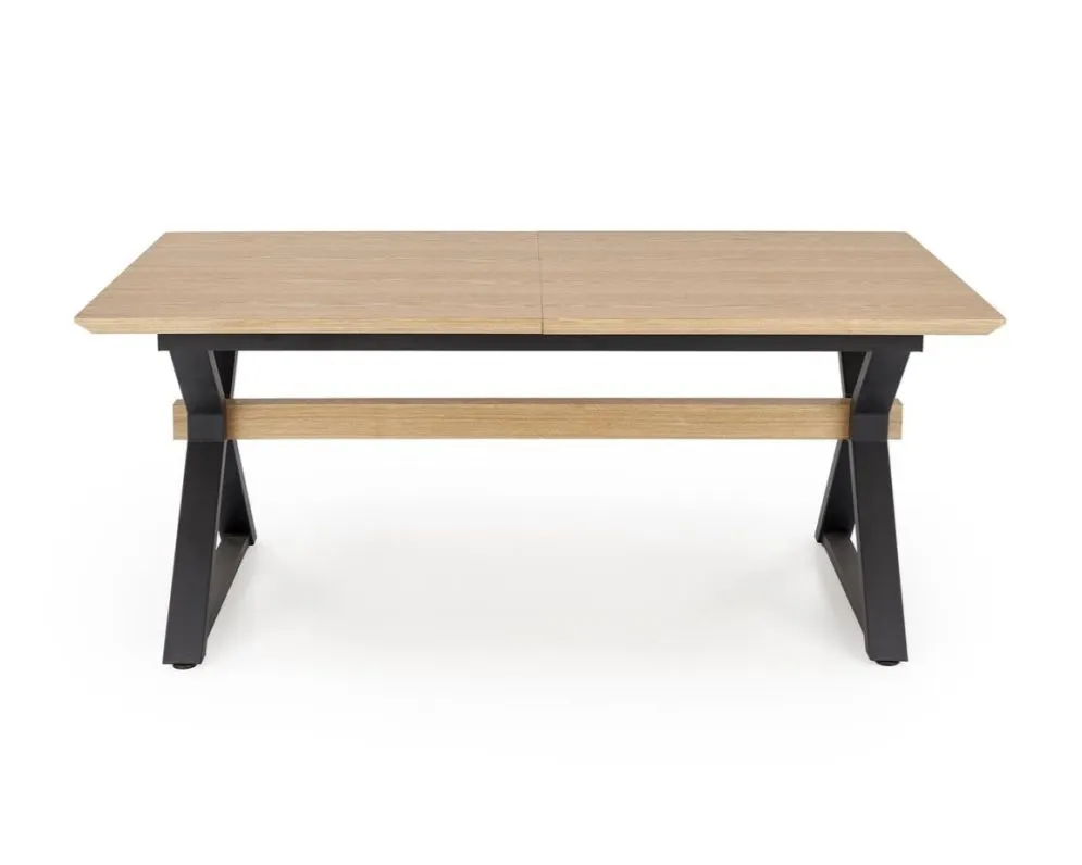 Stół rozkładany HENRY 180(300)x100 dąb naturalny/czarny 12-osobowy I ...
